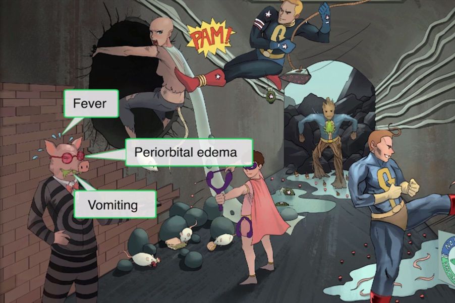 Extra Q16 Which intestinal nematode forms cysts in striated muscle?