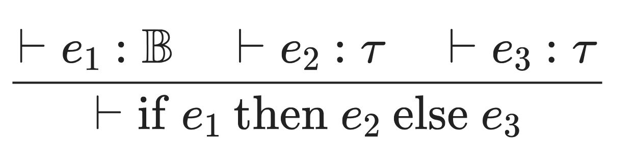 Back e1 must have type Boolean Be2 and e3 must have the same type τIf these conditions are met ...